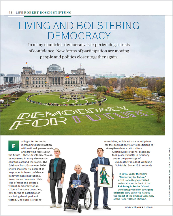 Foundation News in Bosch Zünder 2/2021 | Robert Bosch Stiftung