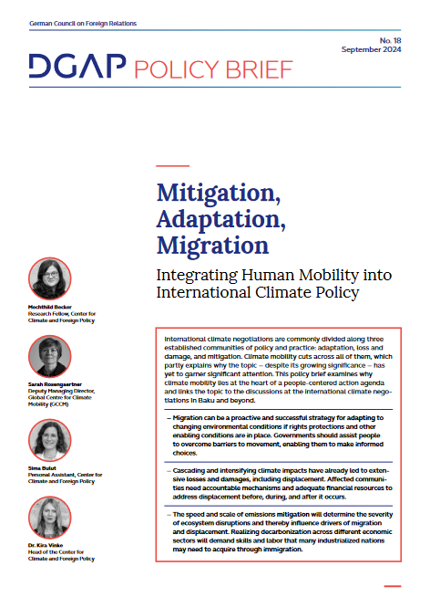 Mitigation, Adaptation, Migration | Robert Bosch Stiftung