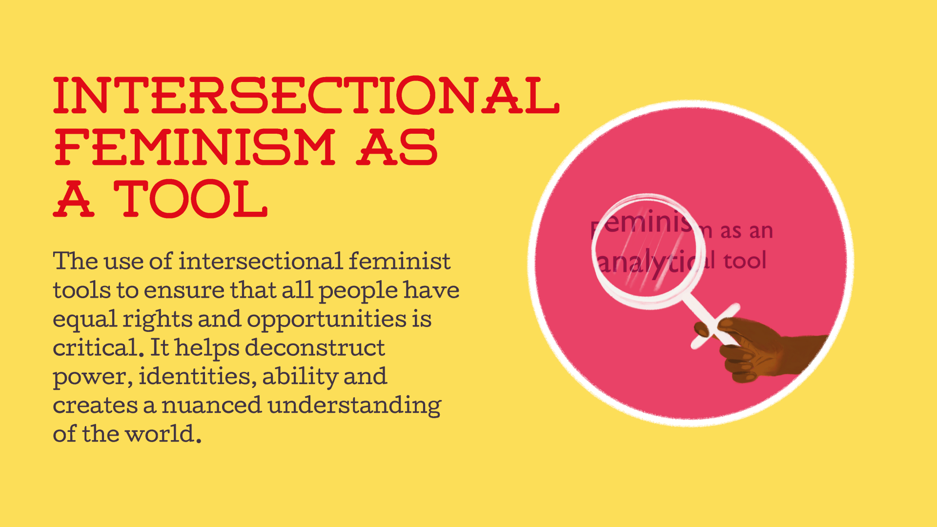 "Intersectionality is a prism, through which to look at the world ...
