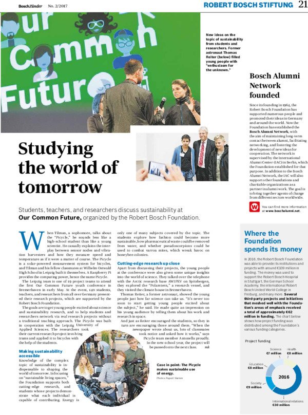 Foundation News in Bosch Zünder 2/2017 | Robert Bosch Stiftung